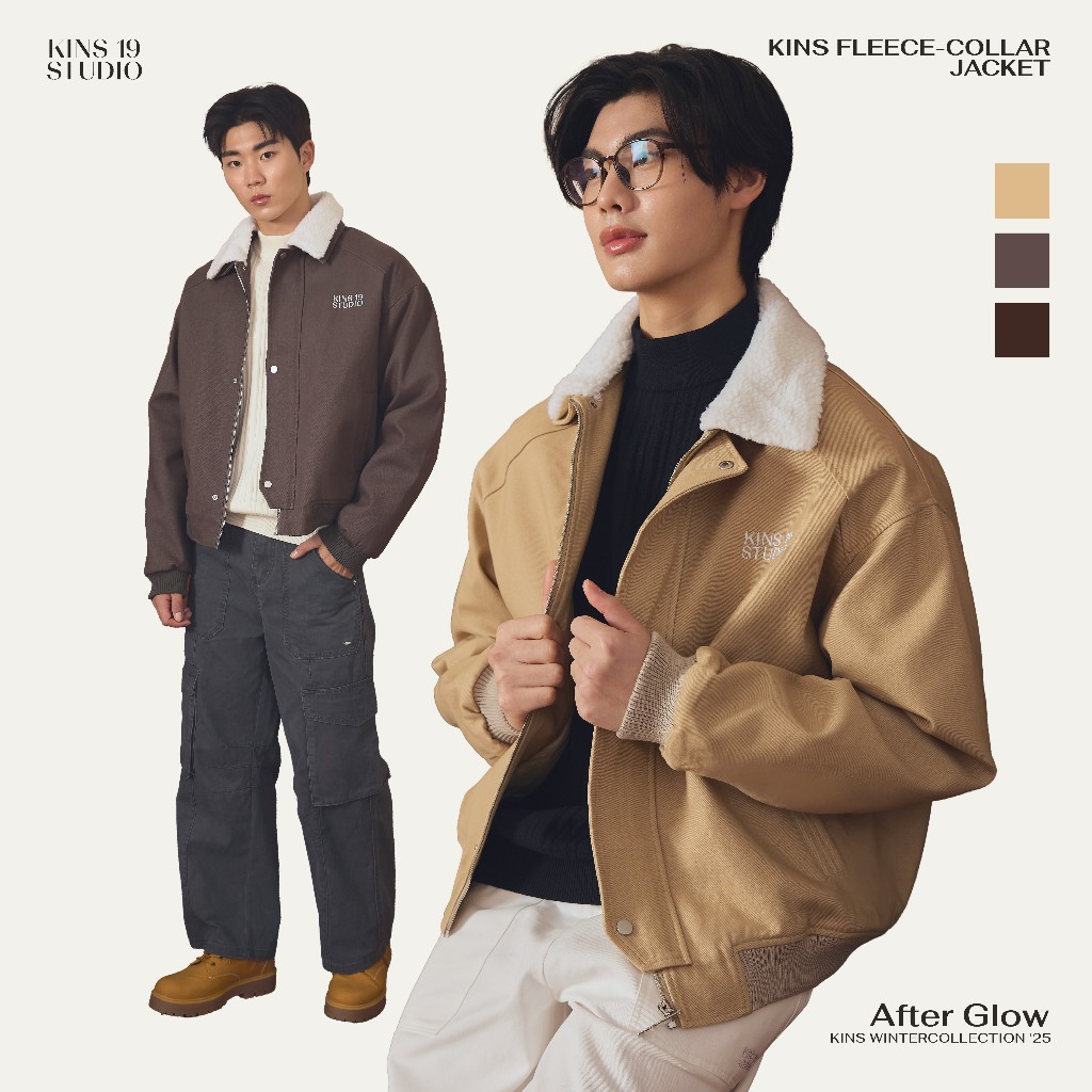 KINS 19 STUDIO | KINS Fleece-Collar Jacket เสื้อแจ็คเก็ตโค้ทกันหนาว ...