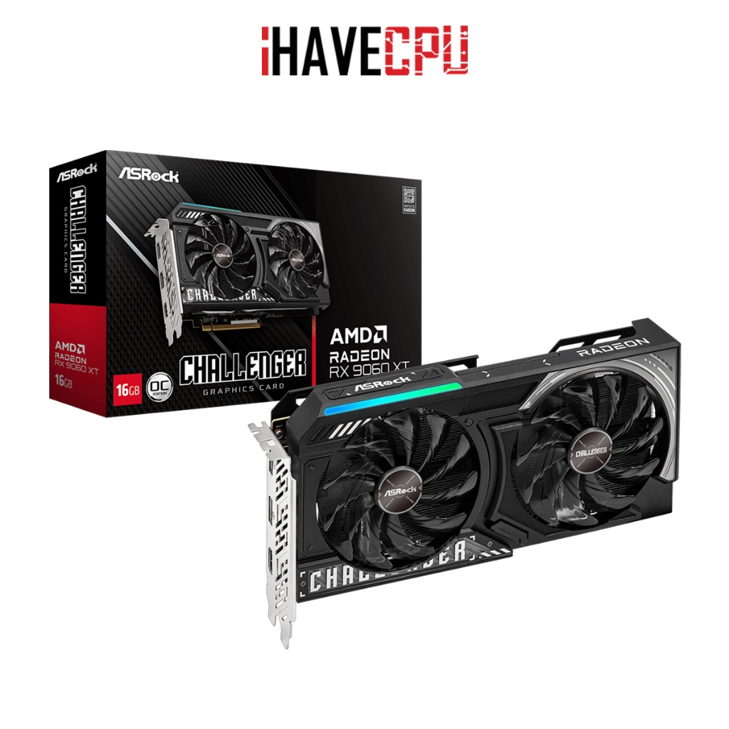 การ์ดจอ (vga) iHAVECPU ASROCK RADEON RX 9060 XT CHALLENGER OC - 16GB ...