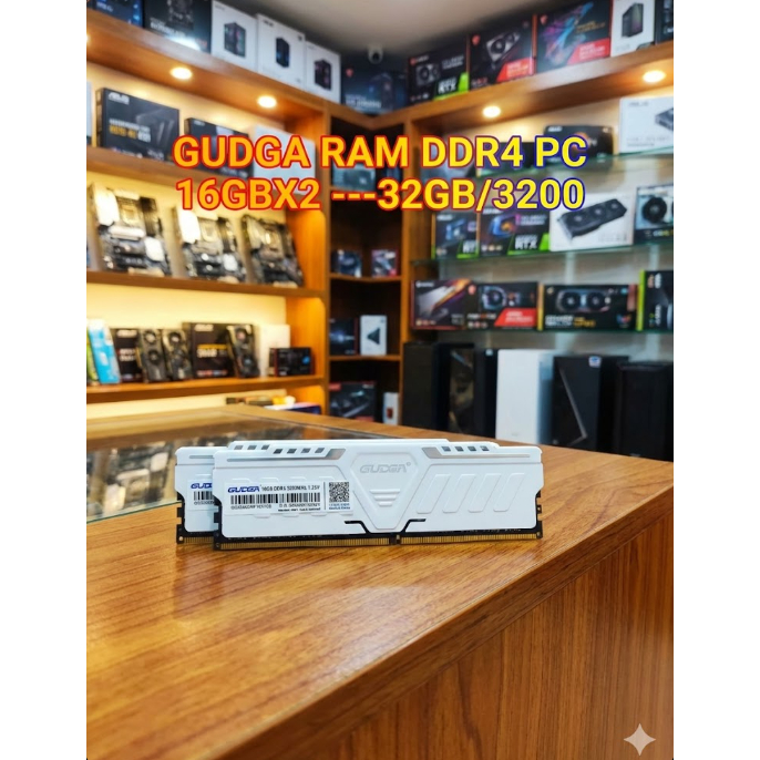 🔥พร้อมส่ง🔥 GUDGA Ram PC DDR4 32GB (16GBx2) Bus 3200MHz สีขาว Heatsink ...