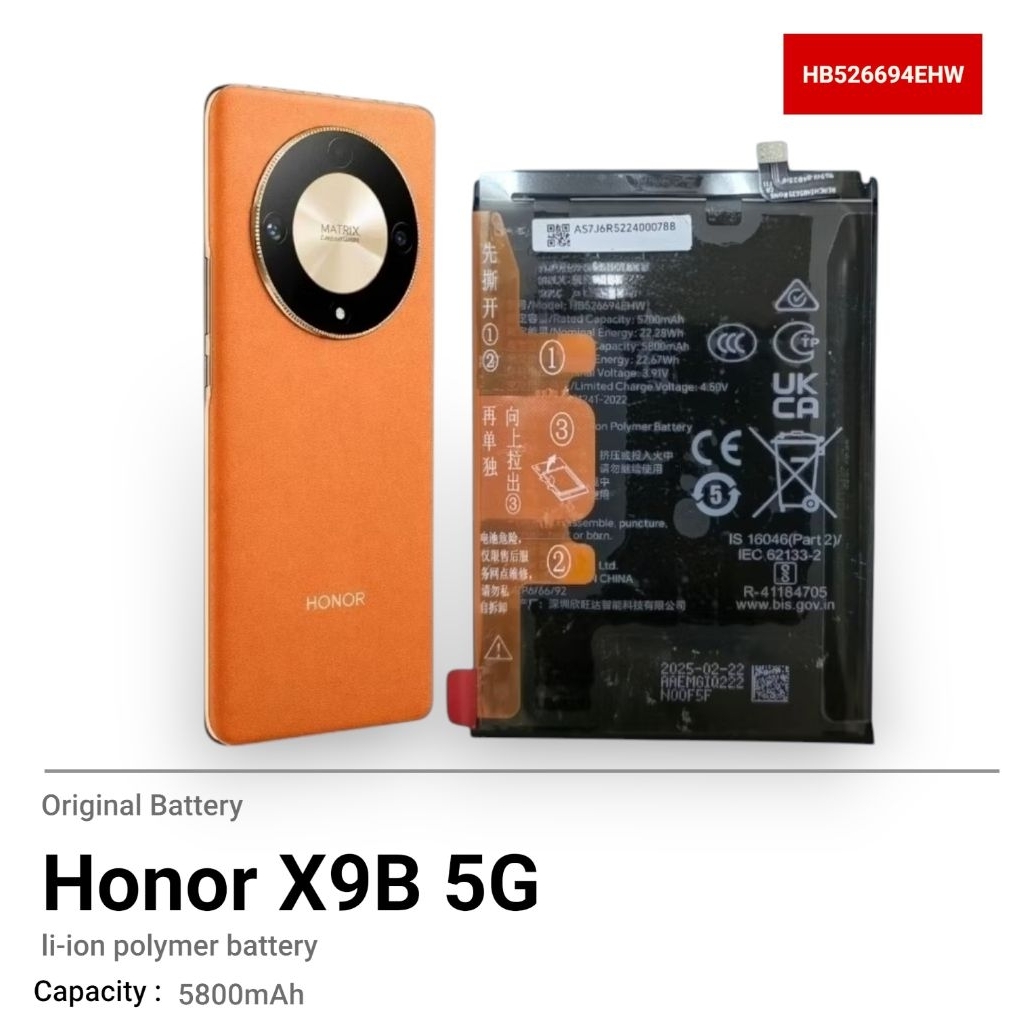 Battery HONOR X9B 5G HB526694EHW | Shopee Thailand