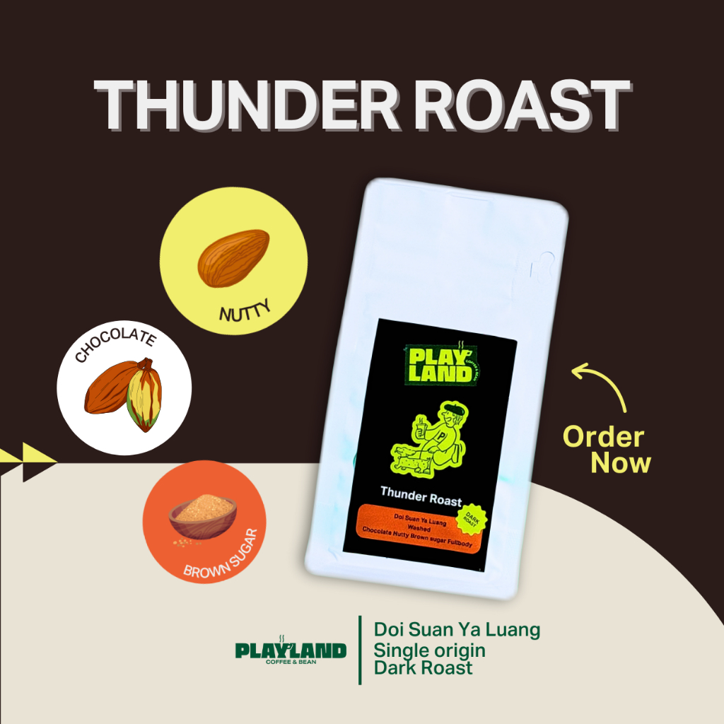PLAYLAND Coffee&Bean เมล็ดกาแฟ Thunder Roast (Drak Roast) | Shopee Thailand