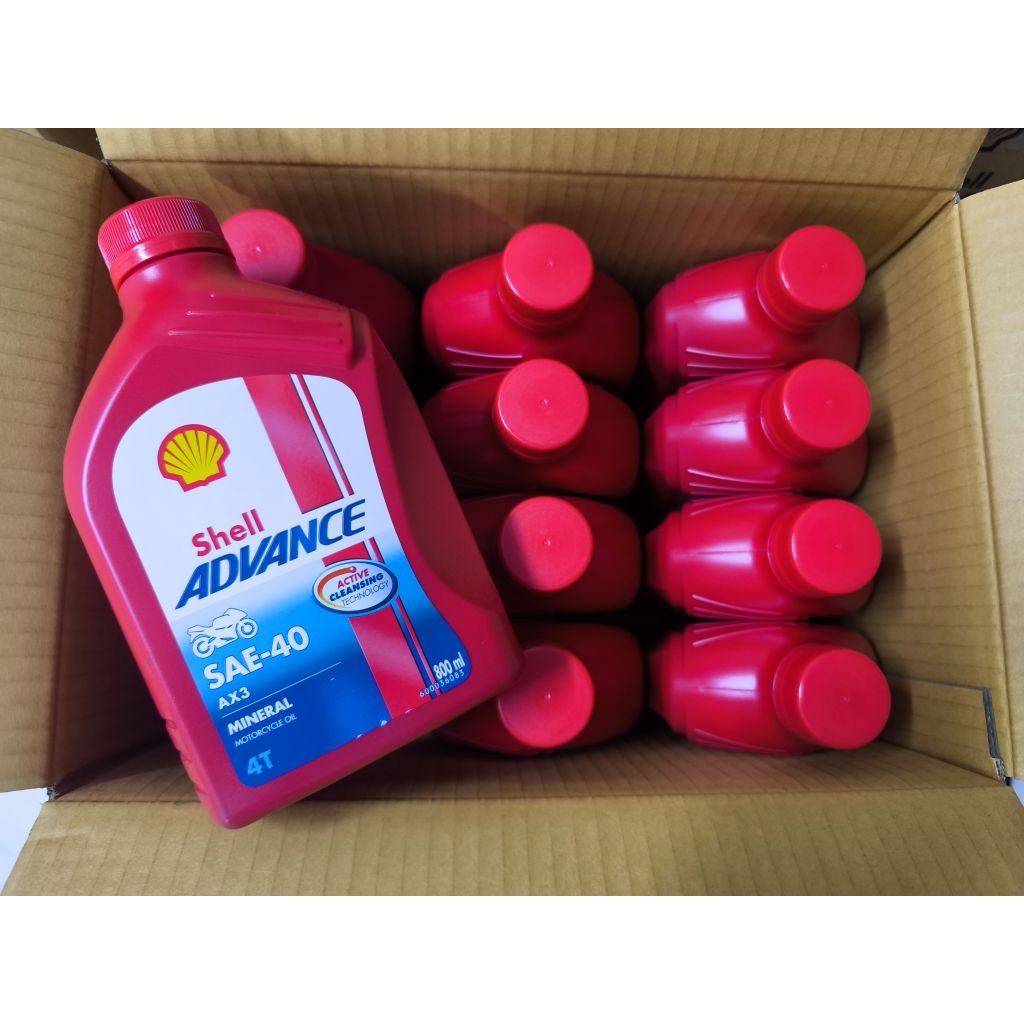 น้ำมันเครื่องแบบยกลังและครึ่งลัง 💥ถูกสุดๆ Shell SAE-40 AX3 ขนาด0.8ml.💥 ...