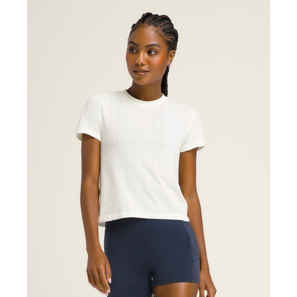 Wilson Women Pointelle Seamless Tee WW00215531GYC Official Store ...