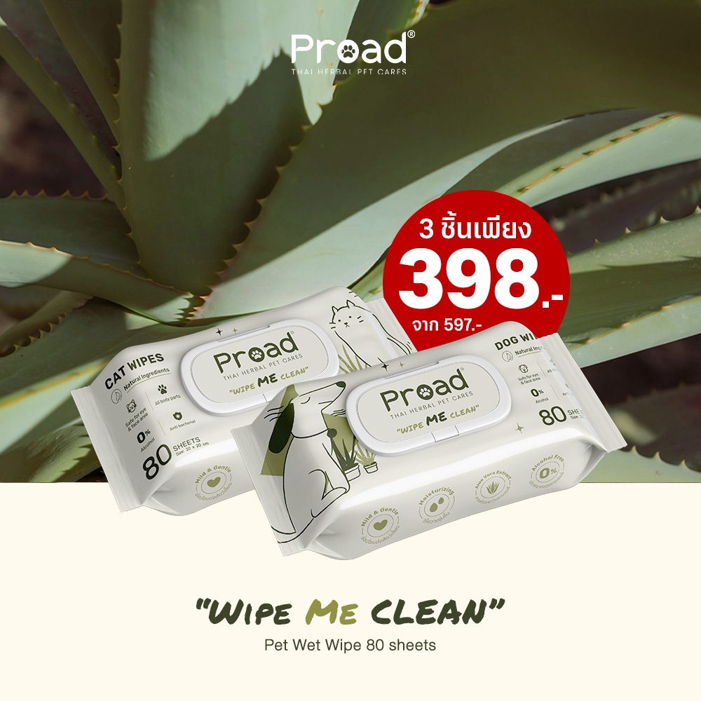 PROAD Wipe ME Clean | Pet Wet Tissue | ผ้าเปียก ทิชชู่เปียกสัตว์เลี้ยง ...