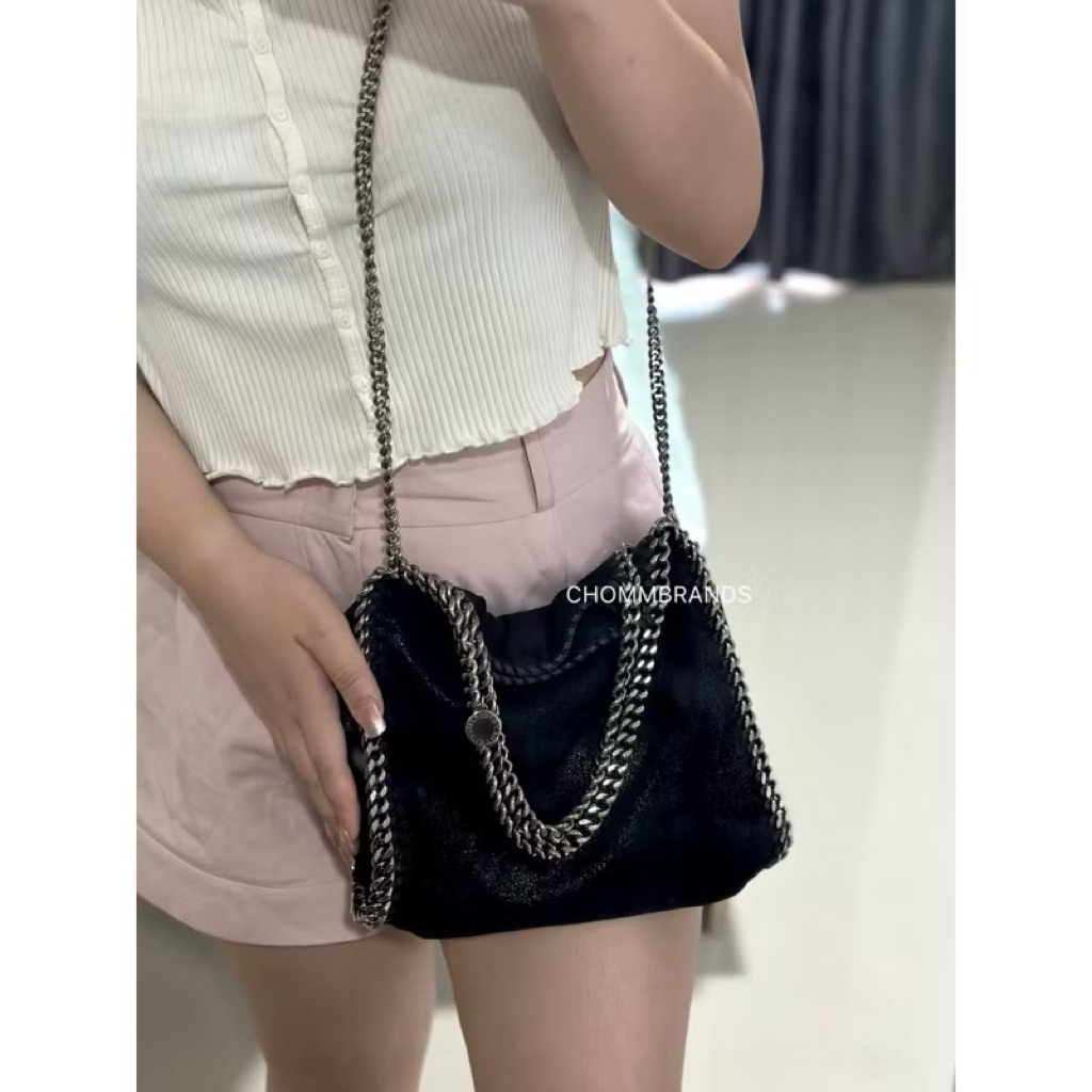 Beautiful!! Stella McCartney Falabella Mini 26cm สีดำอะไหล่เงิน รุ่นฮิต ...