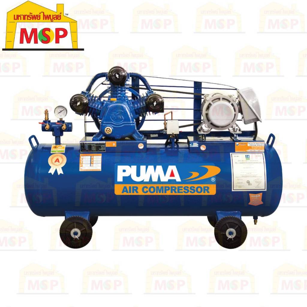 ปั๊มลมสายพาน PUMA รุ่น PP-32 148ลิตร 3สูบ พร้อมมอเตอร์ 2HP 220V | Shopee Thailand