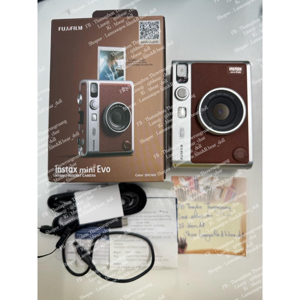 (มีฟิล์มในเครื่อง 8 ใบพร้อมใช้งาน) กล้อง Fuji instax mini evo gen2 มือ2 ...