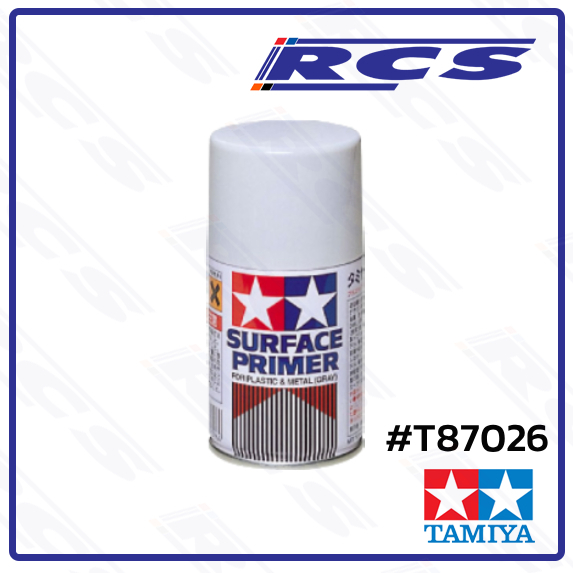 TAMIYA 87026 SURFACE PRIMER FOR PLASTIC & METAL (GRAY) 100ml สีสเปรย์ ...