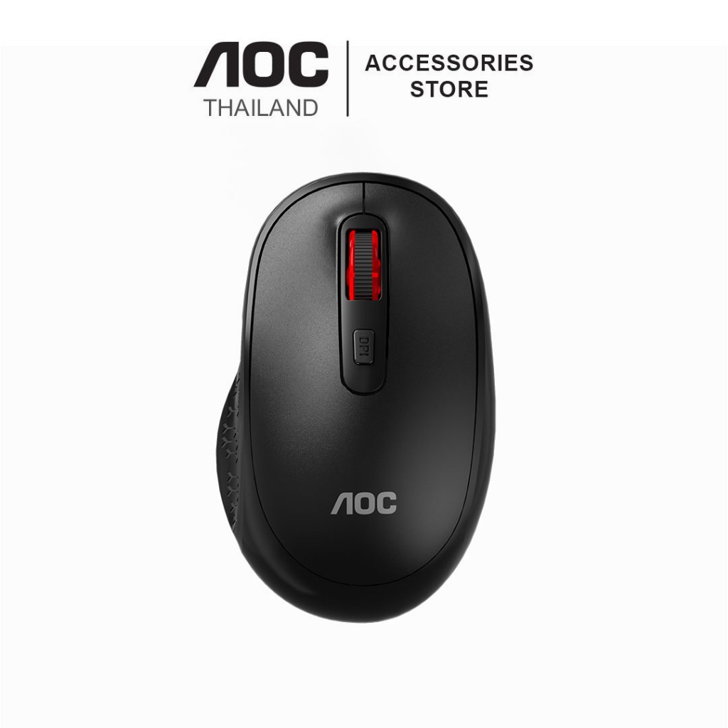 WIRELESS MOUSE (เมาส์ไร้สาย) AOC MS400 BLACK 2.4G Wireless Optical ...