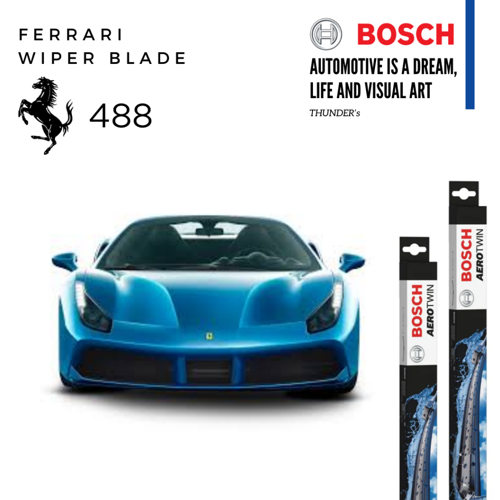 BOSCH Wiper blade ใบปัดน้ำฝน Ferrari เฟอร์รารี่ 488 Aerotwin ไร้โครง ...