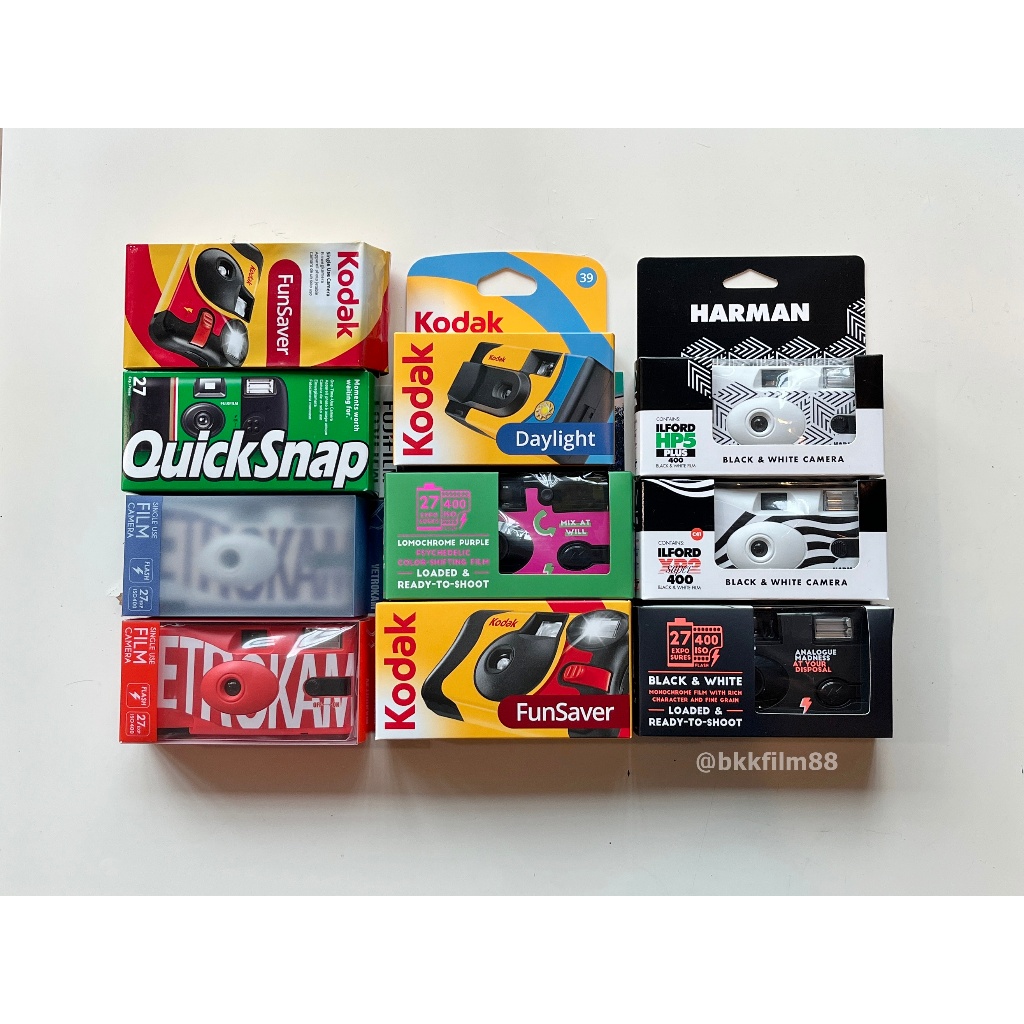 กล้องฟิล์มใช้แล้วทิ้ง Disposable Film Camera 35mm Kodak Fuji Ilford ...