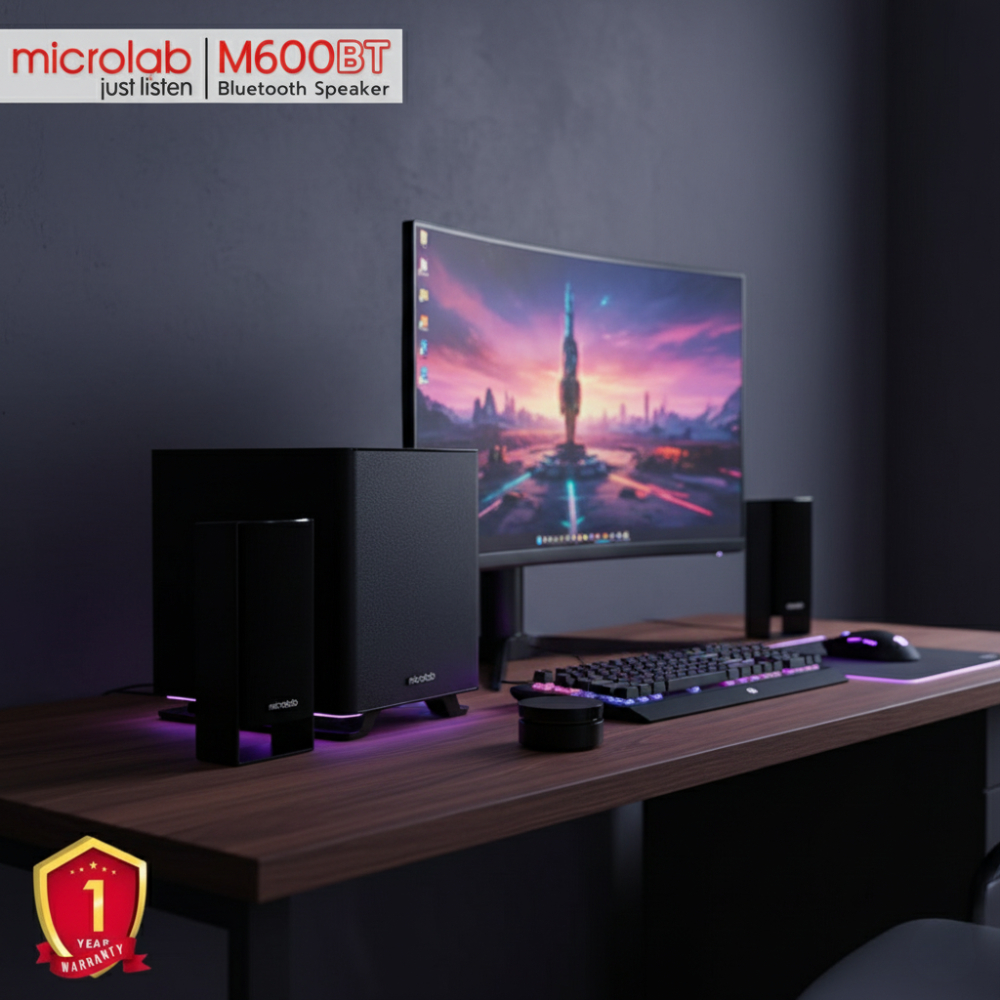 ลำโพง Microlab M600BT Bluetooth Speaker ชุดลำโพง 2.1 พร้อมซับวูฟเฟอร์ ...