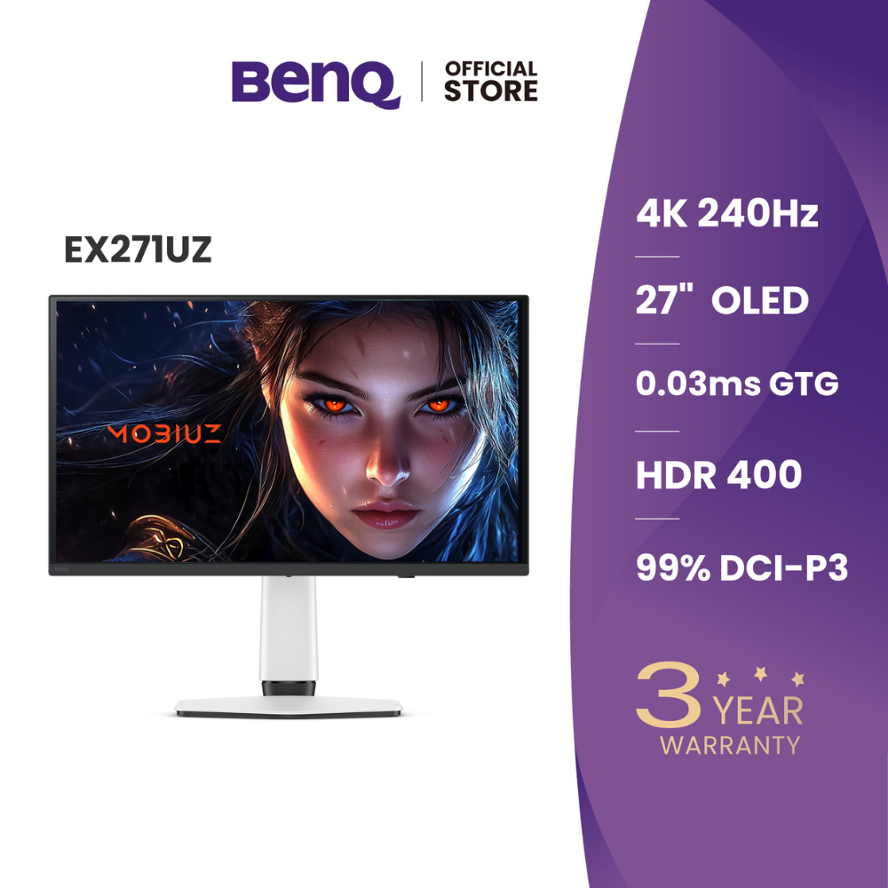BenQ MOBIUZ EX271UZ 26.5" QD-OLED 4K 240Hz Gaming Monitor with Color ...