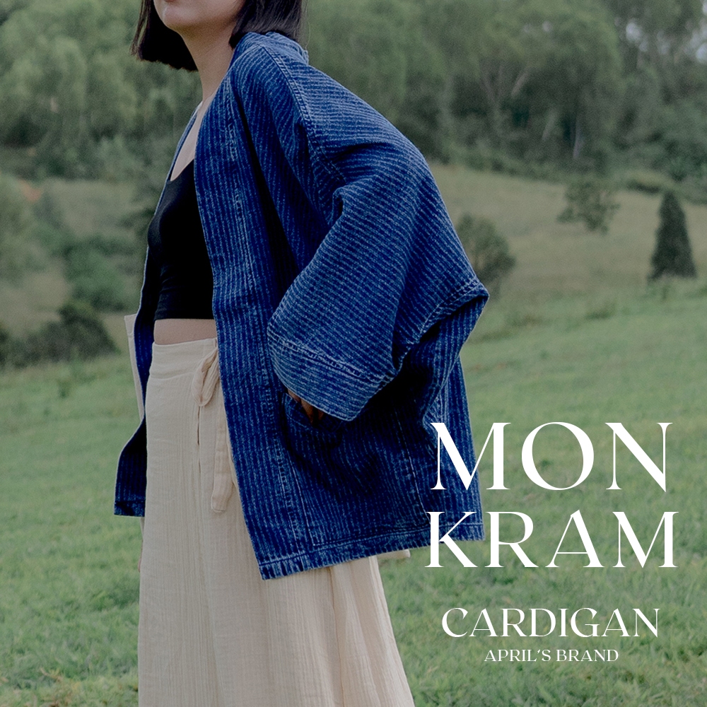 APRIL'S | Mon-kram cardigan เสื้อคลุมผ้าฝ้ายฟอกสโตน รุ่นม่อนคราม ...