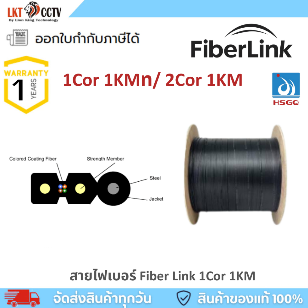 สายไฟเบอร์ Fiber Link 1Cor 1KM (GJYXCH-1B6) / 2Cor 1KM (GJYXCH-1B6 ...