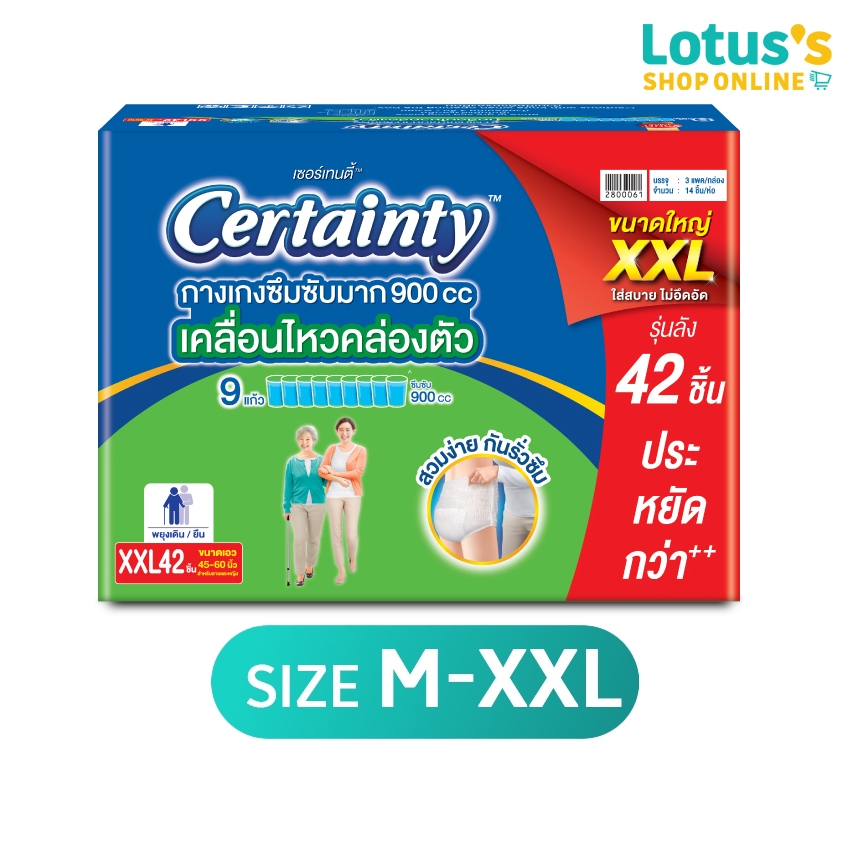 [ขายยกลัง!] เซอร์เทนตี้ ซุปเปอร์แพ้นท์ กางเกงซึมซับ ลังประหยัด ไซส์ M ...