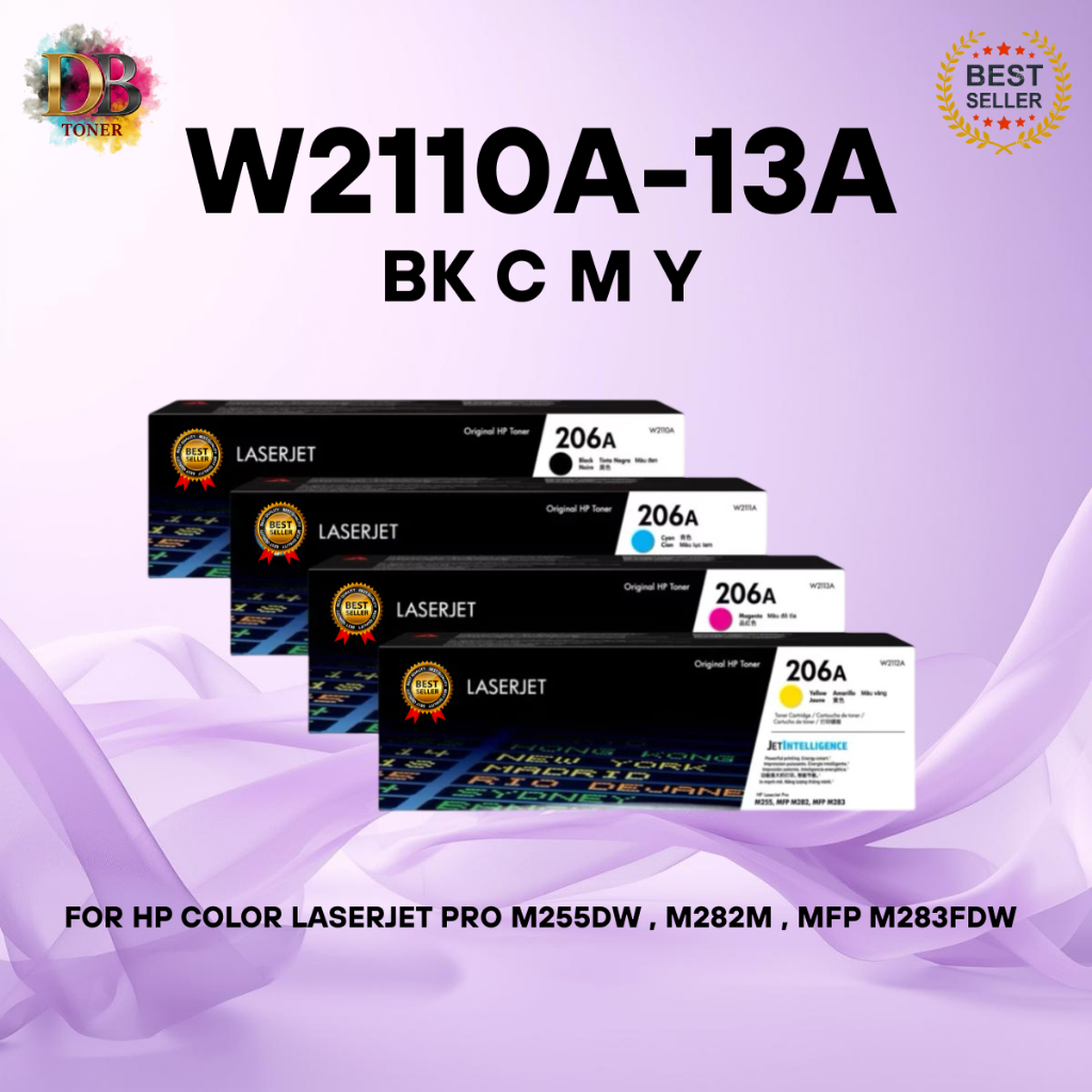 HP 206A W2110A-3 BKCMY สำหรับเครื่อง HP Color LaserJet Pro MFP M283fdw ...