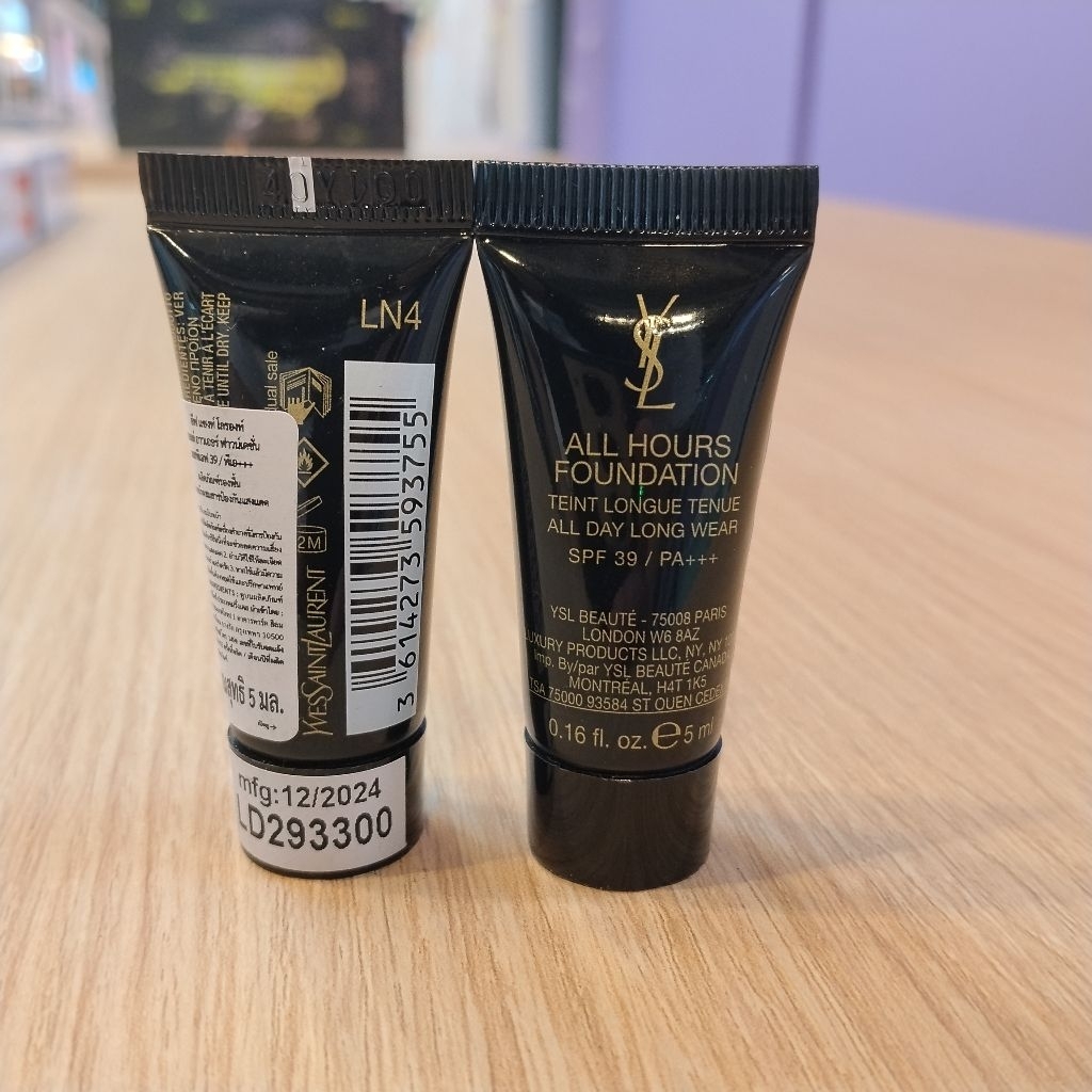 รองพื้น Ysl all hours foundation SPF39/PA+++5 ml #สี LN4 ขาวเหลือง-กลาง ...