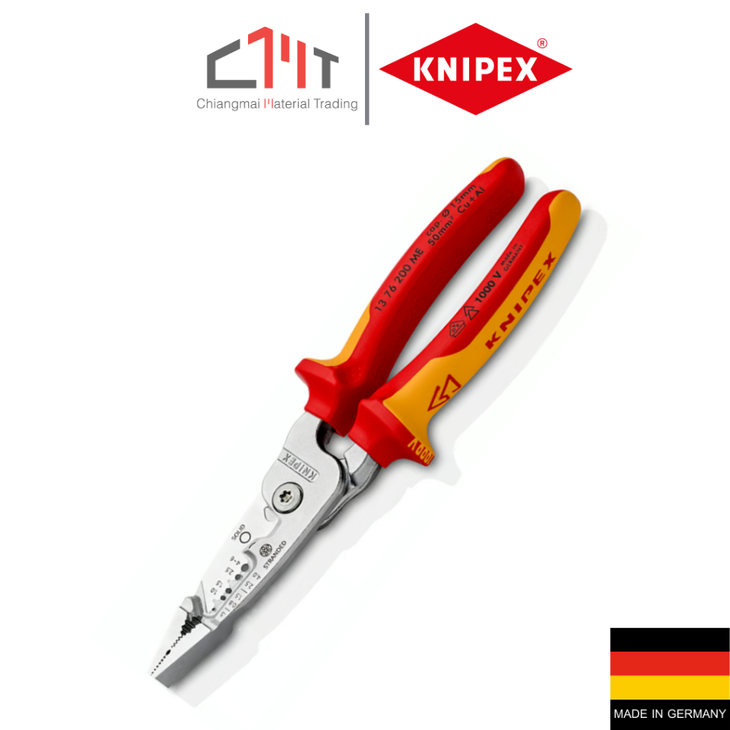 KNIPEX คีมปอกสายไฟ ด้าม VDE Metrisches Modell No.13 76 200 ME ...