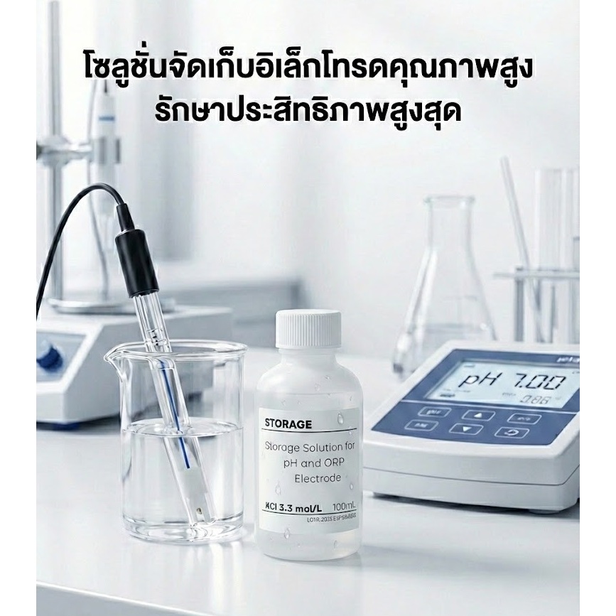 น้ำยาเก็บรักษาหัววัด Storage solution KCl 3.3M (100 mL) สำหรับเครื่อง ...