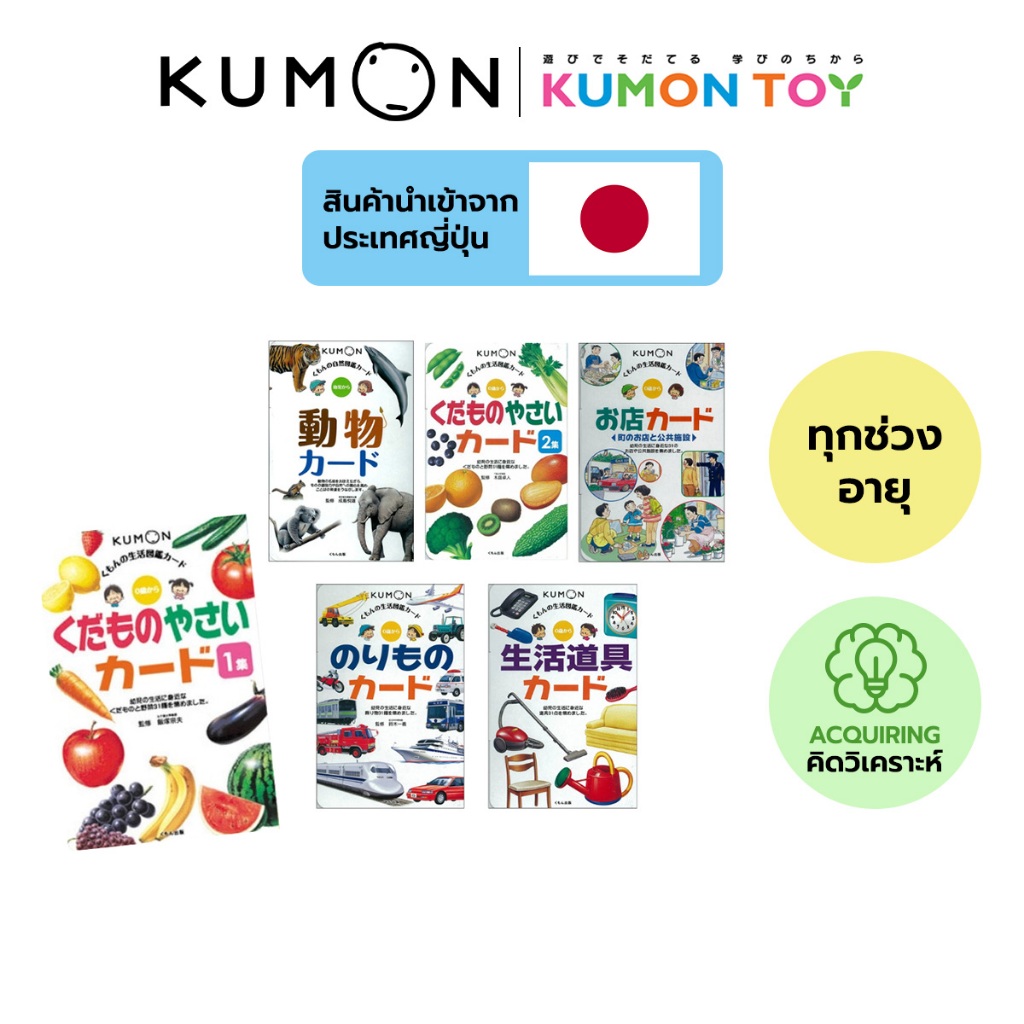 Kumon Flashcards: Places Items Vehicles Fruits & Veg Animals การ์ดคำ ...