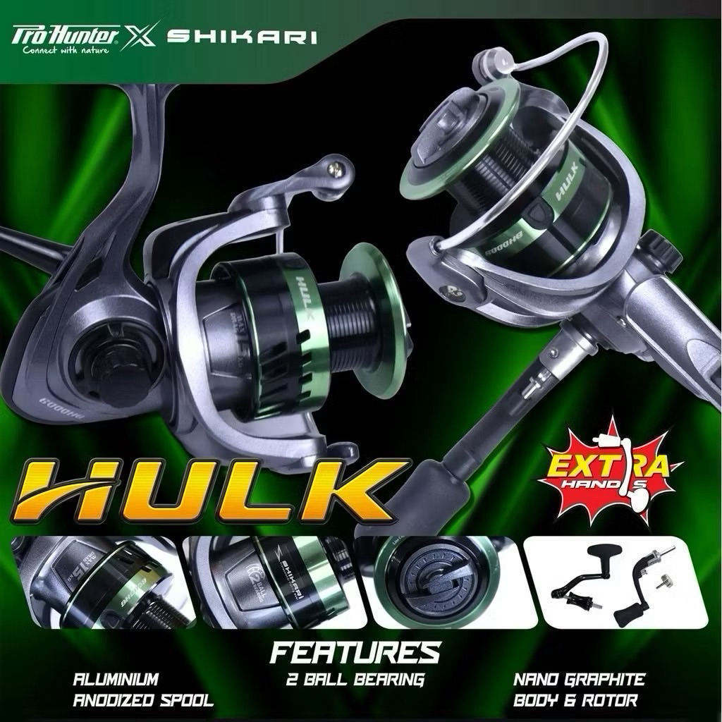 รอกสปินนิ่ง Pro Hunter x SHIKARI รุ่น HULK | Shopee Thailand