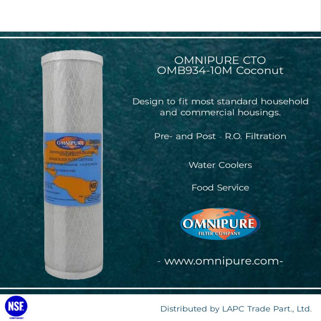 OMNIPURE USA CTO Cartridge Filter OMB934-10M Coconut ไส้กรองน้ำดื่ม ...
