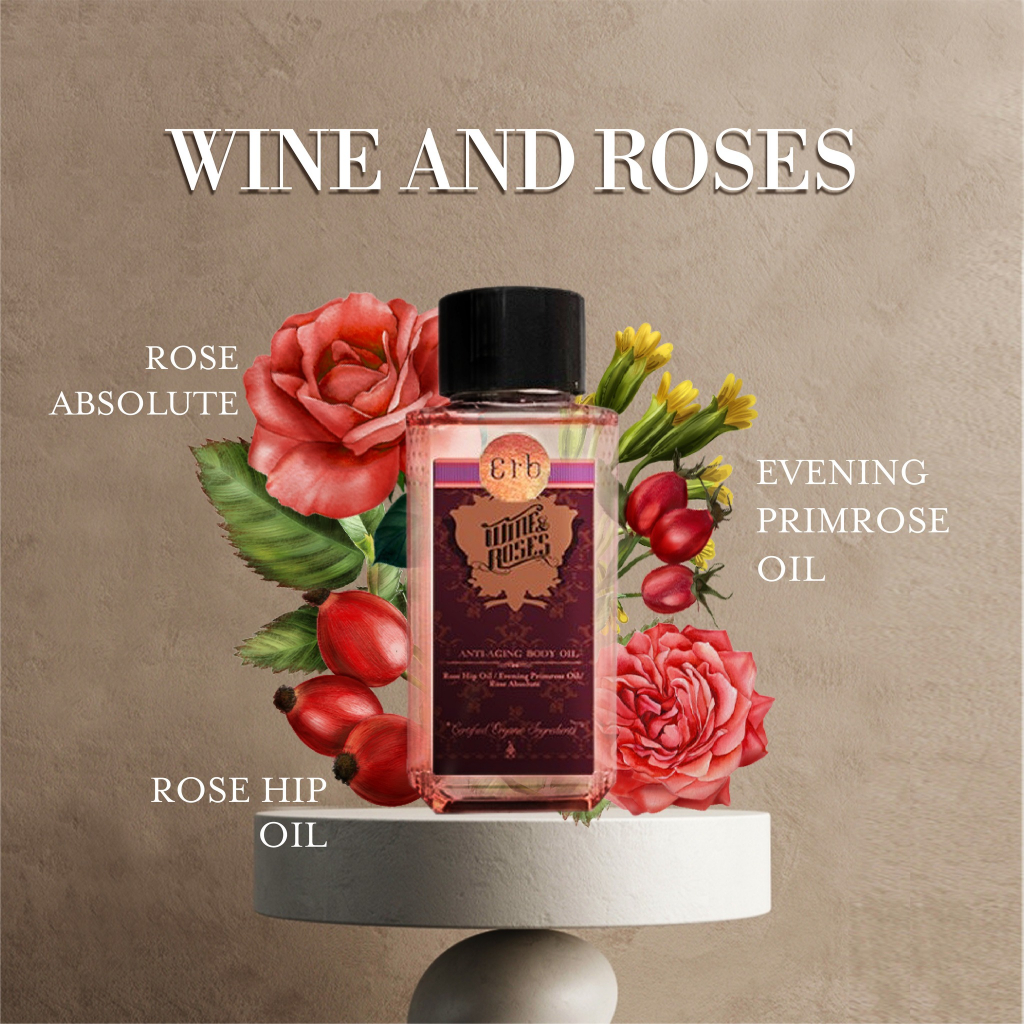 Erb Wine & Roses Anti-Aging Body Oil 100 ml. ออยล์ทาผิวขนาดพกพา กลิ่น ...