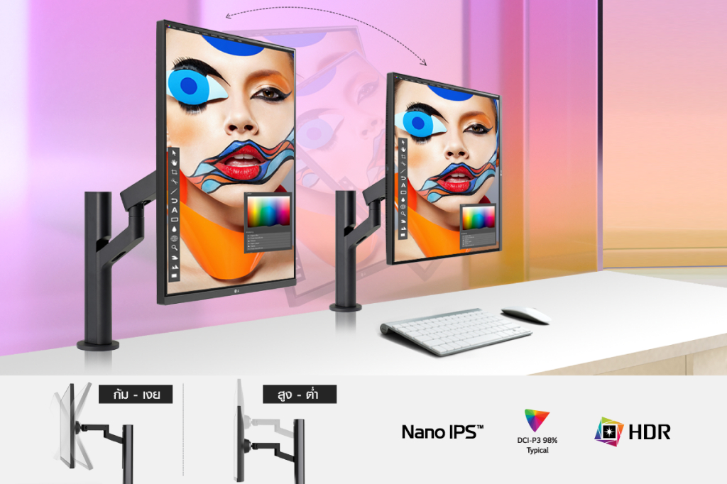 LG Monitor 28MQ780-B | 28" FHD | IPS | 5ms | 60Hz | พร้อม Ergo Stand ...