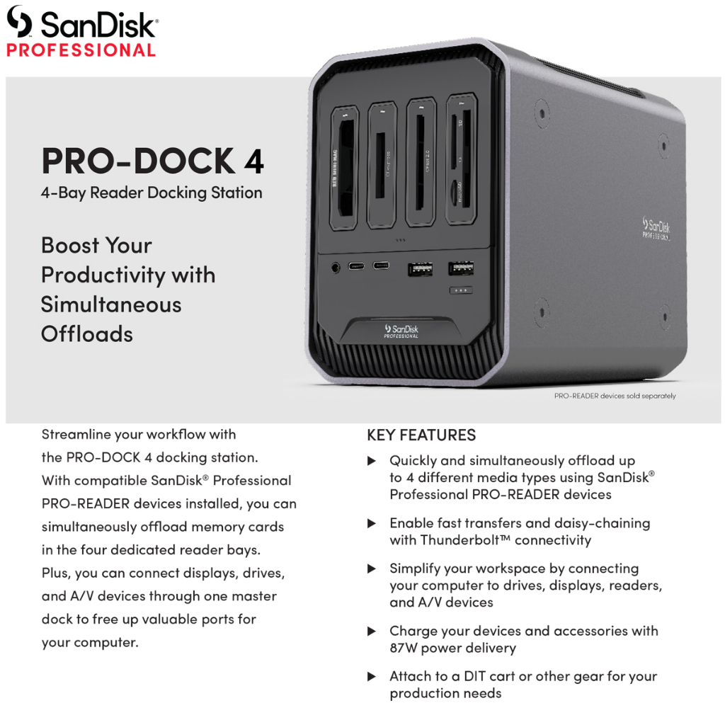 SanDisk Professional PRO-DOCK 4 Docking station 2x Thunderbolt 3 ports ...