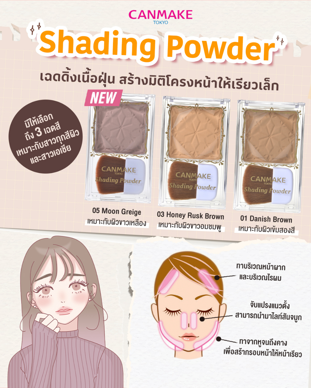 CANMAKE Shading Powder เฉดดิ้งเนื้อฝุ่น | Shopee Thailand