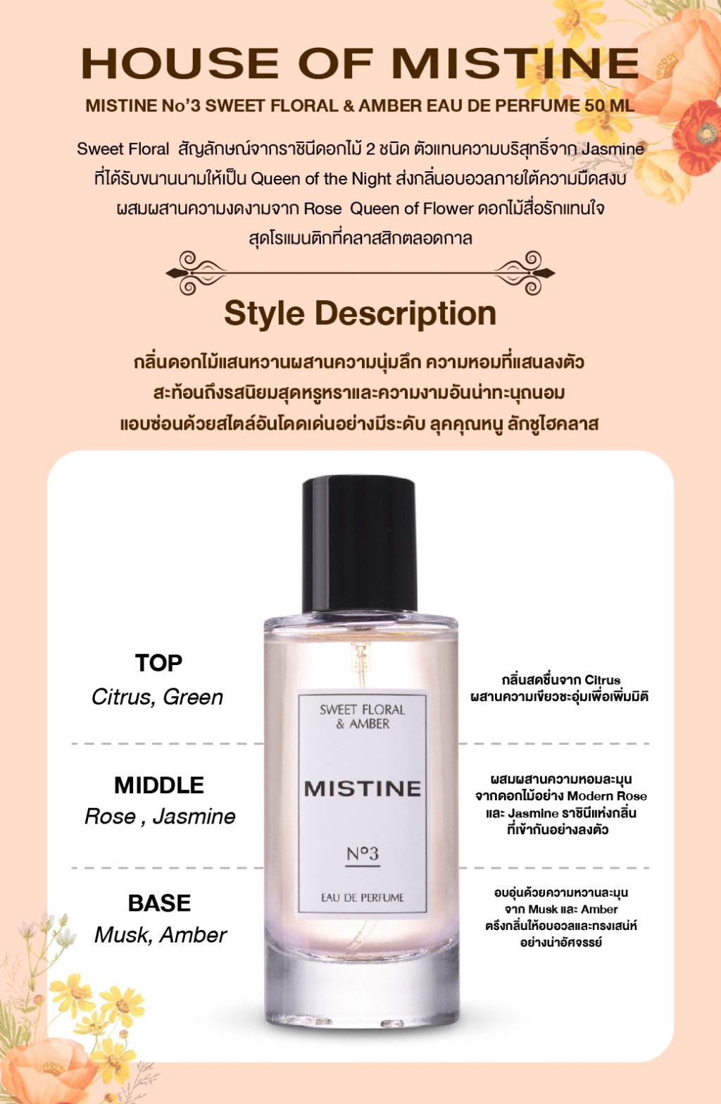MISTINE EAU DE PERFUME 50 ML น้ำหอม กลิ่นดอกไม้ หอมหวาน ละมุน | Shopee ...