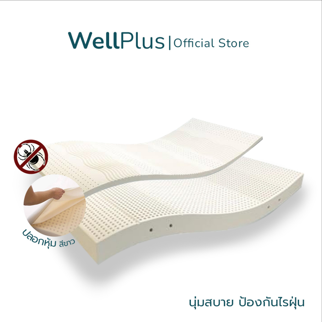 WellPlus ที่นอนยางพาราแท้ 100% ฉีดขึ้นรูป นุ่มกำลังดี นอนฟิน เหมือนนอน ...