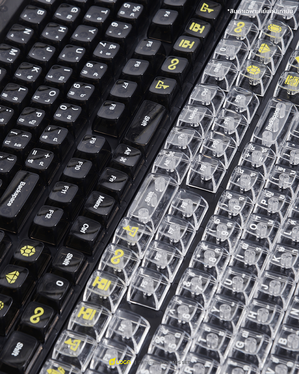 LOGA Crystal keycaps set : ชุดคีย์แคปใส profile GDA 132 ปุ่ม | Shopee ...