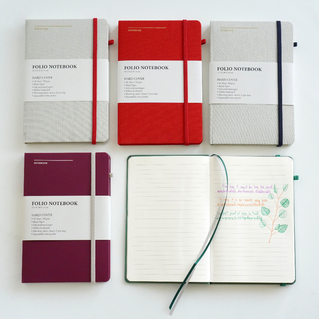 Folio : Notebook A5 (Ruled) สมุดจดบันทึกแบบมีเส้น 96 แผ่น-12378 ...