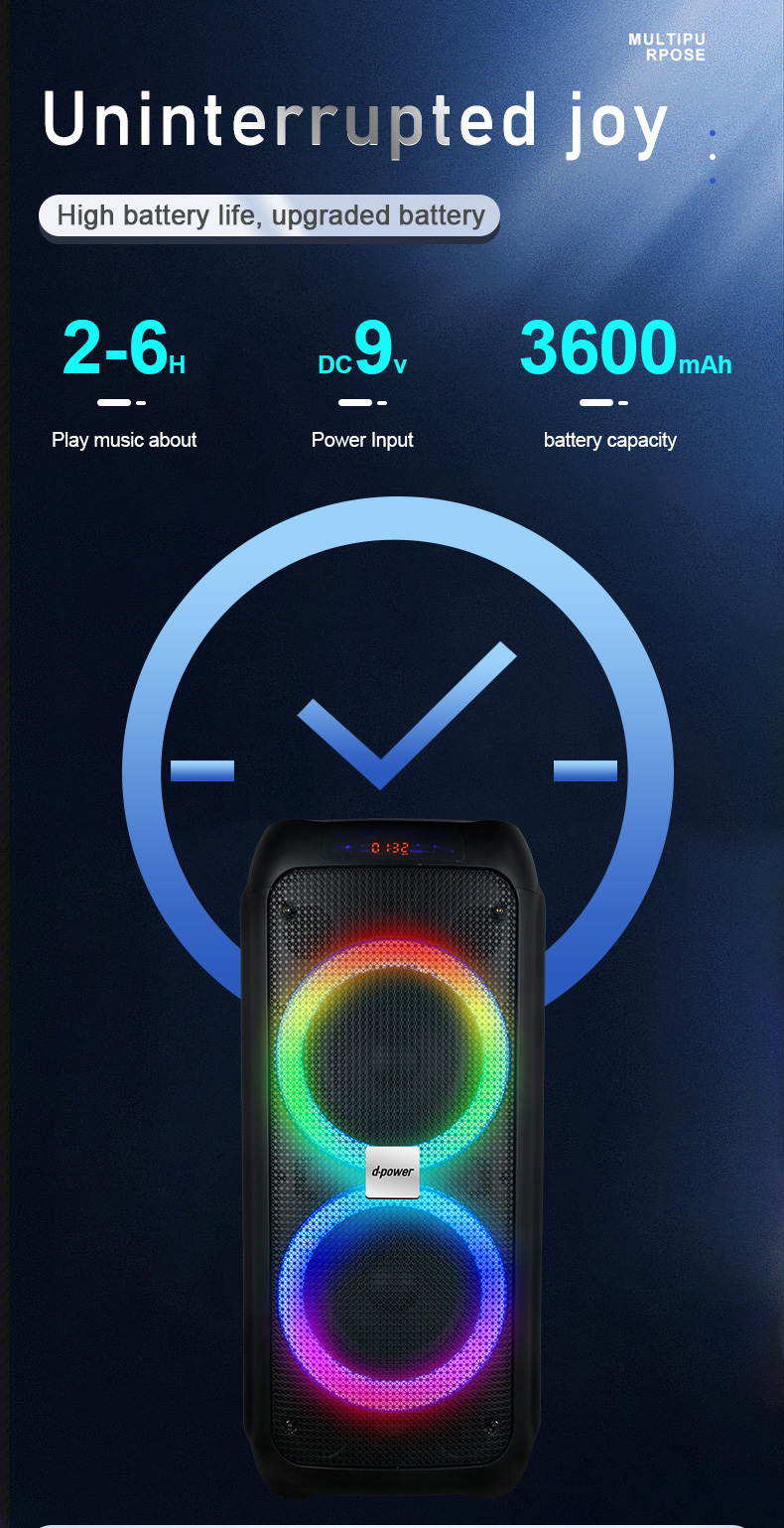 d-power ลำโพง Party Box รุ่น X9W 120วัตต์ rms เสียงเยี่ยม ฟังก์ชั่นครบ เเถมฟรี ไมค์ลอย รับประกัน ...