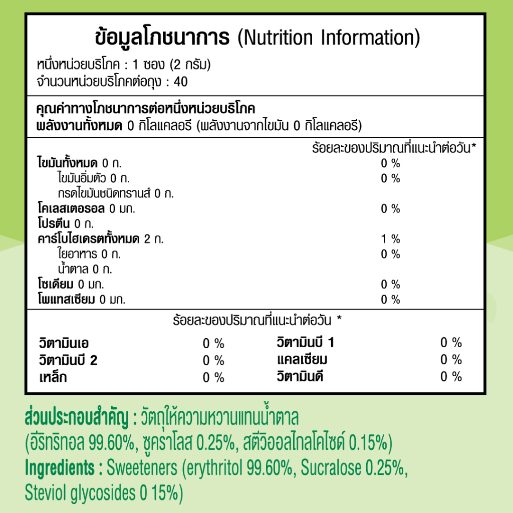 [หญ้าหวาน] ดีไลท์ พลัส 0 แคลอรี่ สตีเวีย (Delite+ 0 Kcal with Stevia ...