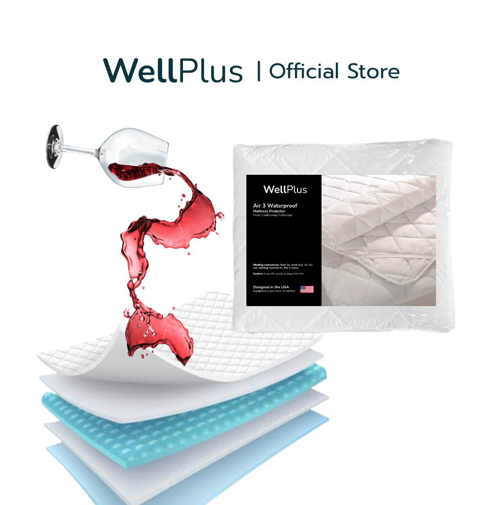 WellPlus ผ้ารอง ที่นอน กันน้ำ100% ผ้าปูรอง สําหรับฟูกหนา10-14นิ้ว ...