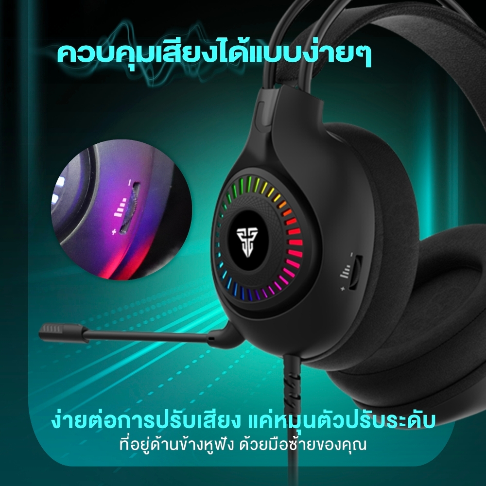 FANTECH หูฟังเกมมิ่ง ระบบ 7.1 Headset Gaming มีไมโครโฟน ไฟ RGB รอบหูฟัง ...