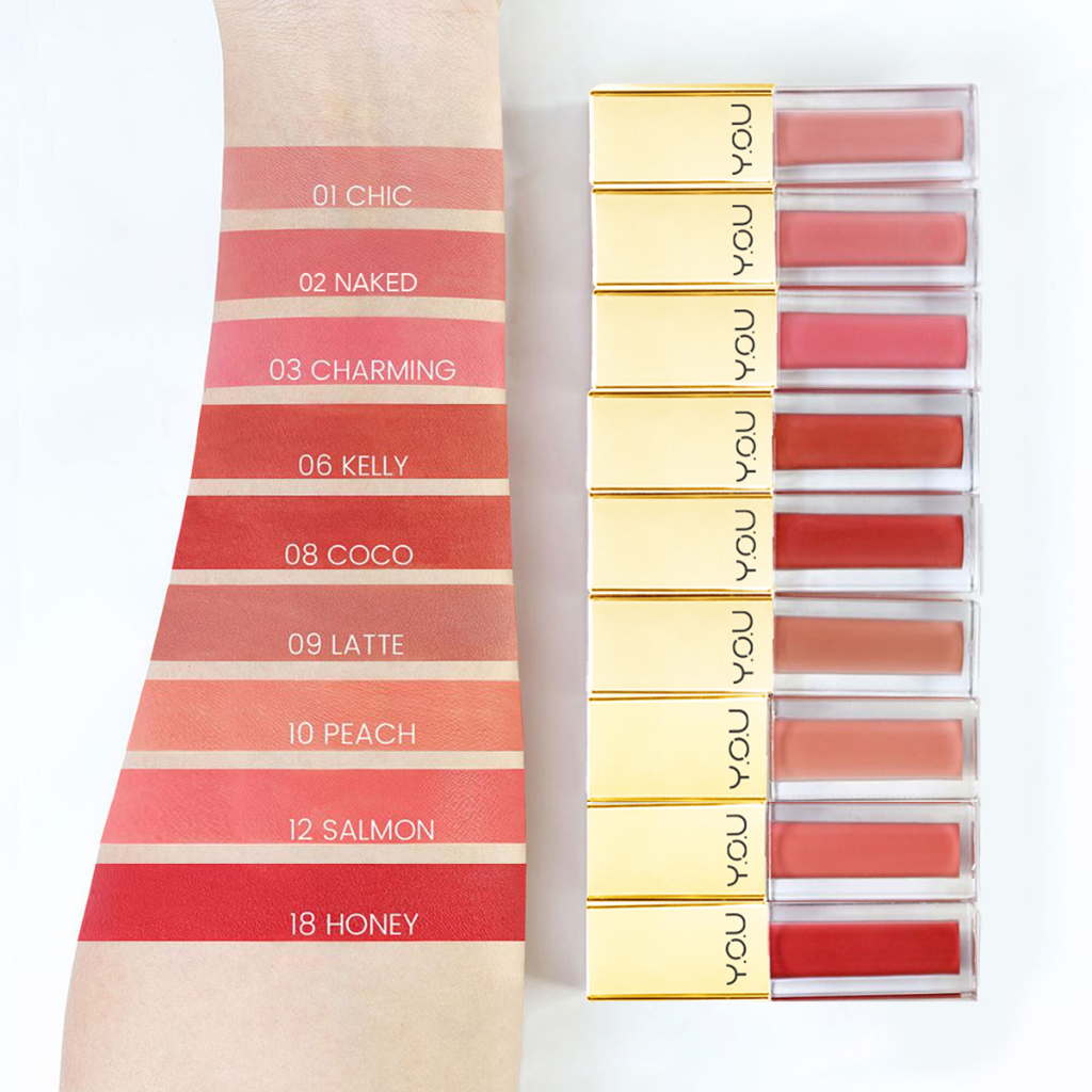 YOU Rouge Velvet Matte Lip Cream เนื้อเนียน บางเบา แห้งเร็ว มีสารสกัด ...