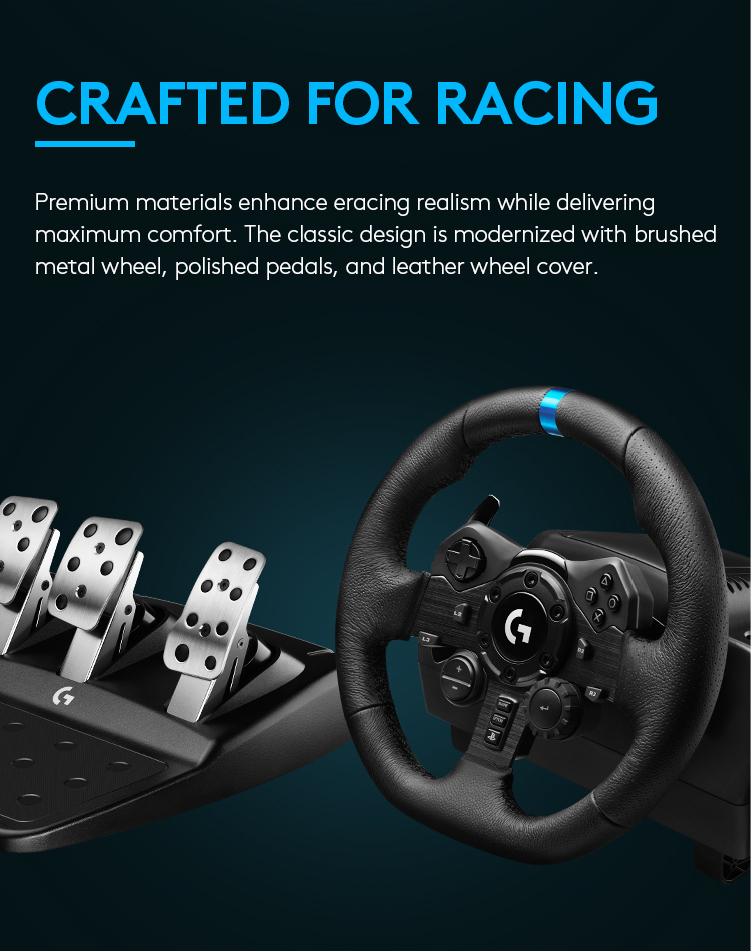Logitech G923 Racing Wheel and Pedals TRUEFORCE สูงถึง 1,000 Hz การ ...