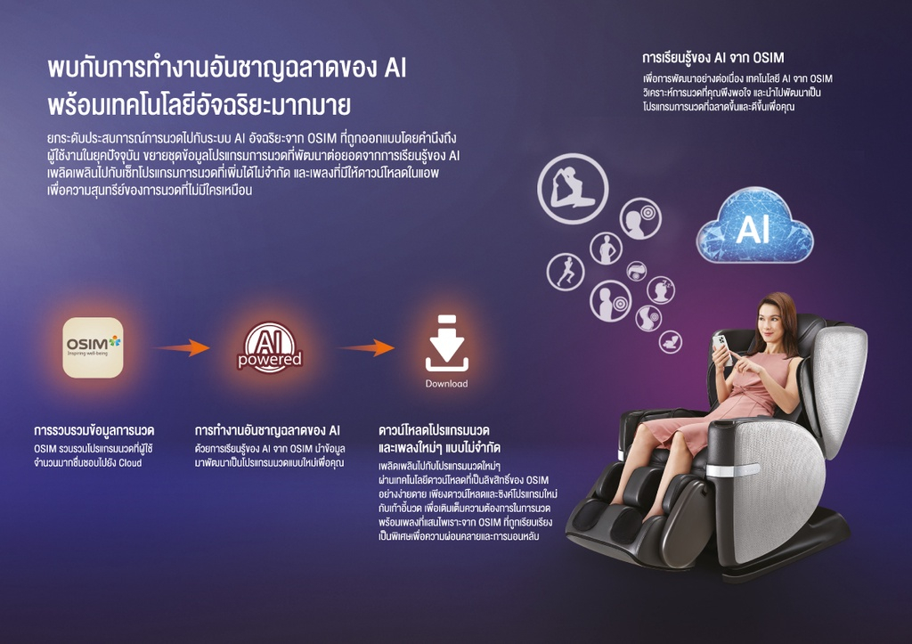 OSIM uDivine V2 AI Massage Chair เก้าอี้นวดไฟฟ้า AI | Shopee Thailand