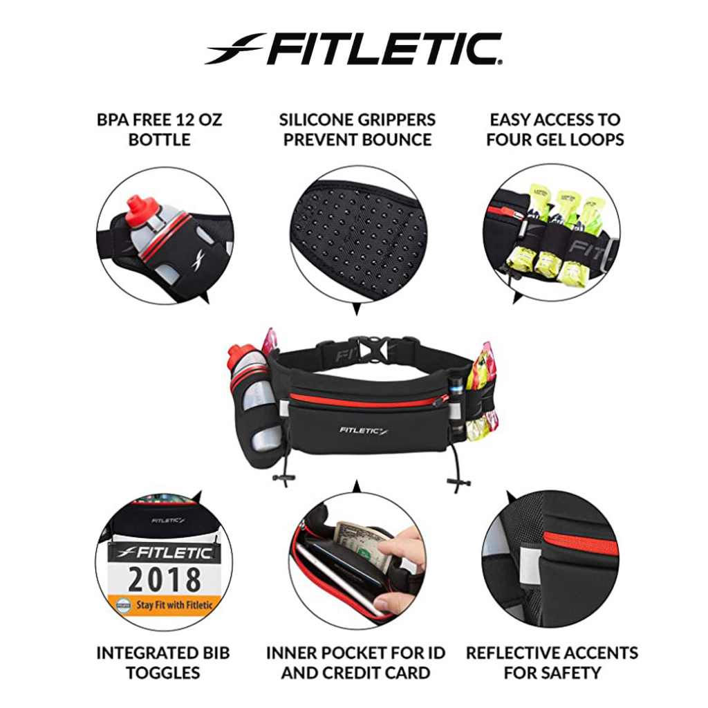 Fitletic Fully Loaded Hydration Belt 12oz กระเป๋าคาดเอววิ่ง ใส่ขวดน้ำ กระเป๋าคาดเอวใส่มือถือ ...