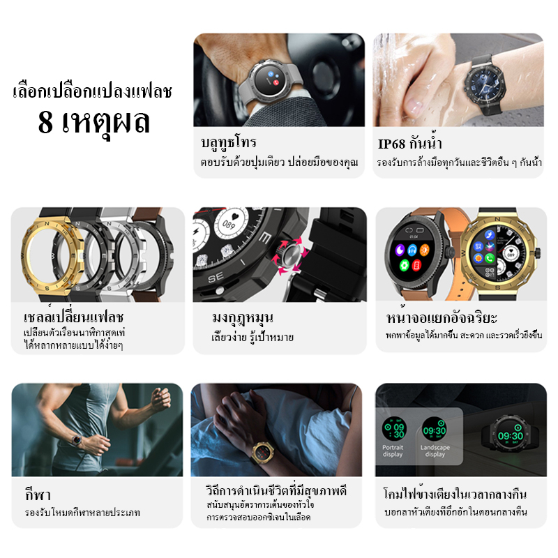 SinLegoo SK22 Smartwatch Waterproof สมาร์ทวอทช์ สัมผัสได้เต็มจอ รองรับ ...
