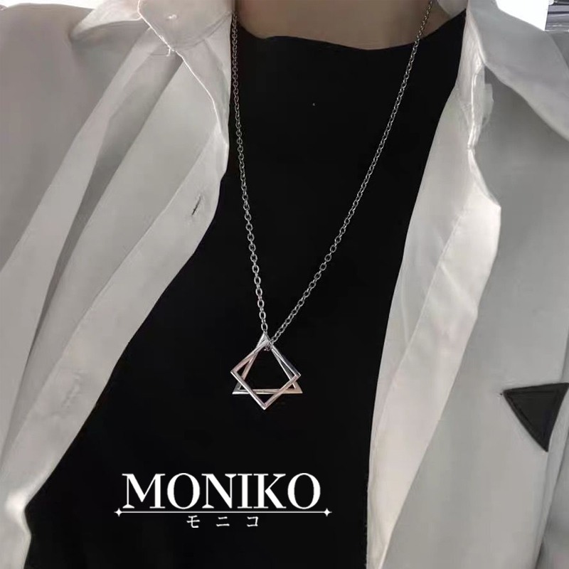 MONIKO สร้อยคอสร้อยคอจี้เหล็กไทเทเนียมรูปเรขาคณิต สไตล์ฮิปฮอป | Shopee ...