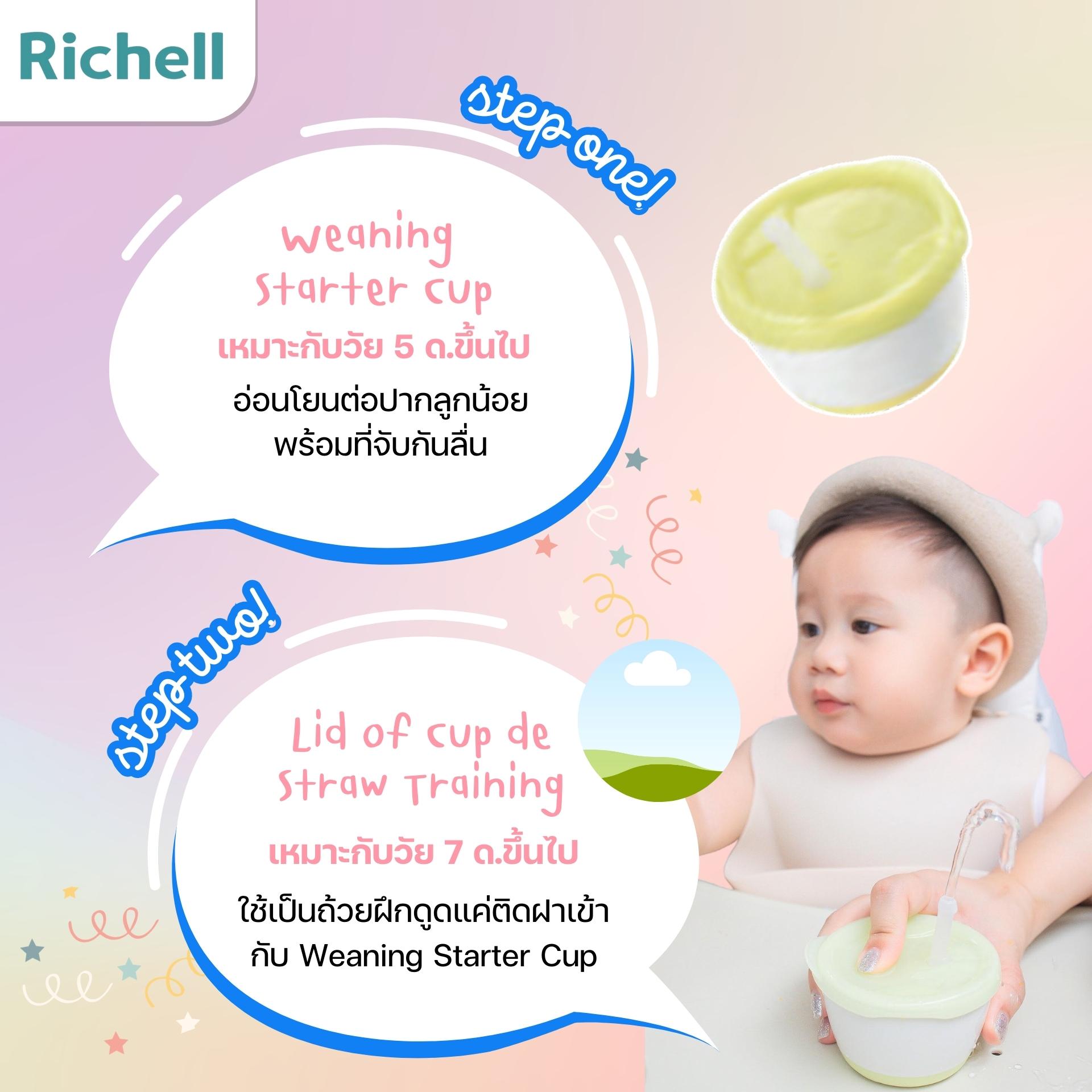 Richell(ริเชล) เซ็ตแนะนำครบในเซ็ตเดียว เซ็ตฝึกทานอาหารสำหรับเด็กวัย 7 เดือน+ รุ่น TLI | Shopee ...