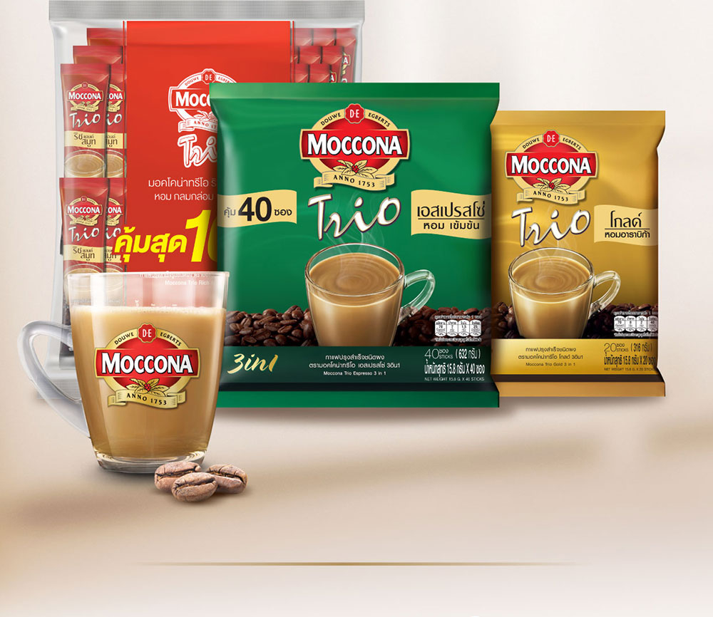 [X5 แพ็ค] MOCCONA TRIO Instant Coffee มอคโคน่า ทรีโอ 3อิน1 ขนาด 27 ซอง | Shopee Thailand