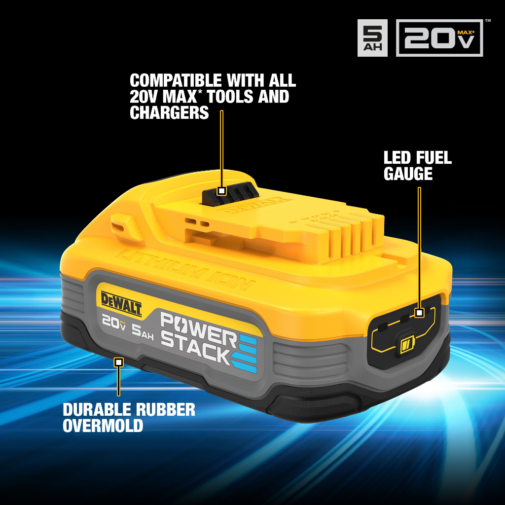 DEWALT แบตเตอรี่ Powerstack 20V Max 5AH รุ่น DCBP520-B1 | Shopee Thailand