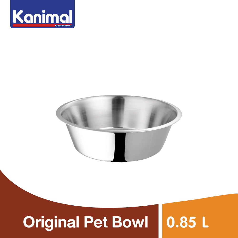 Kanimal Original Pet Bowl ชามอาหาร ชามน้ำ ชามสแตนเลส สำหรับสุนัขและแมว Size S / M / L/ XL (เลือก ...