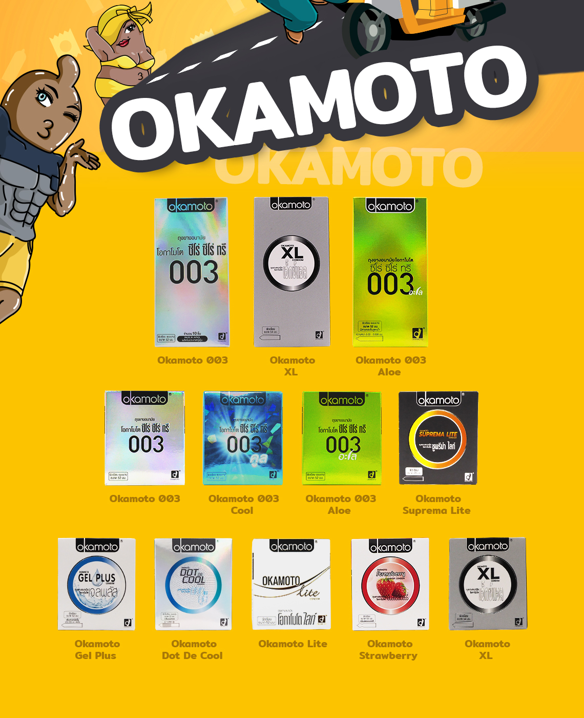 Okamoto Mega Dot ถุงยางอนามัย ผิวไม่เรียบ ปุ่มใหญ่ ขนาด 52 มม. บรรจุ 1 กล่อง (3 ชิ้น) | Shopee ...